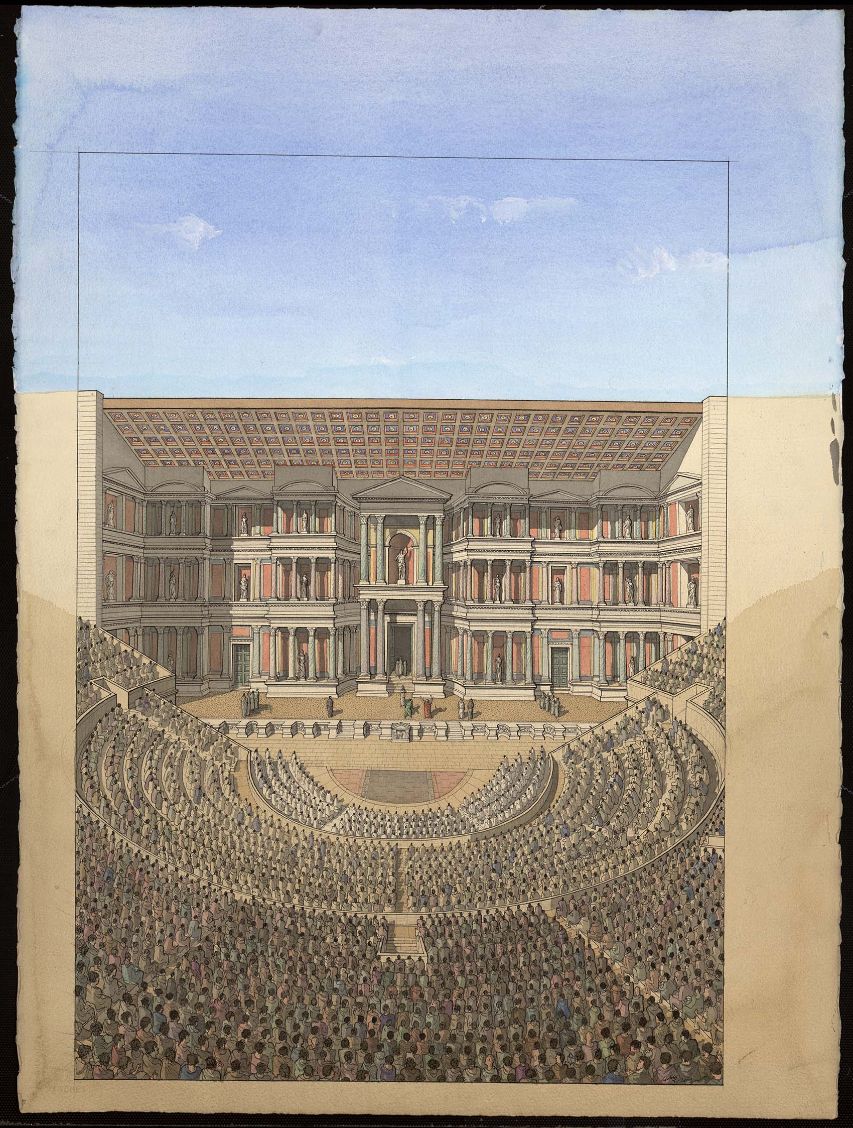 Arelate (Arles), le théâtre, intérieur - Jean-Claude Golvin